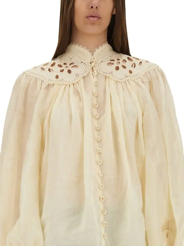 Zimmermann Embroidered Blouse - Ivory