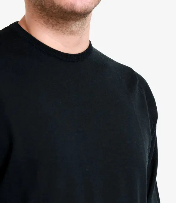 John Smedley Extra Fine Merino Wool Sweater - Black