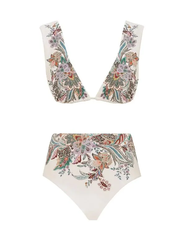 Zimmermann Rhiannon Wide Strap Bikini Swimsuit - Multicolour