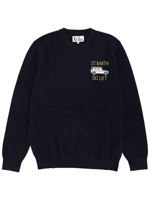 MC2 SAINT BARTH Crewneck Wool Sweater - Blue