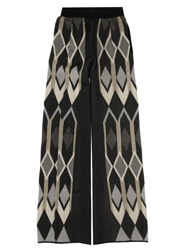 CIRCUS HOTEL Geometric Lamé Jacquard Pants - Multicolour