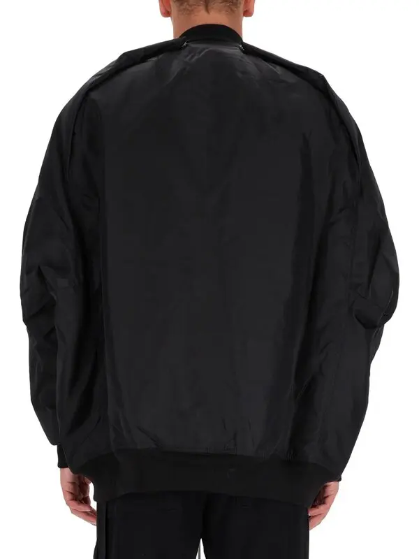 Rick Owens Convertible Jumbo Peter Flight Bomber Jacket In Black