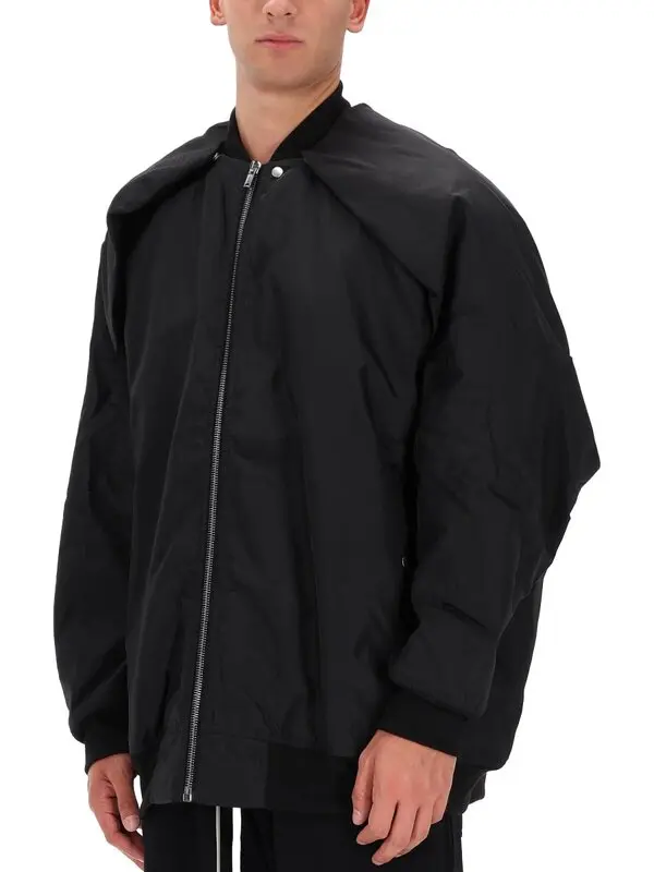Rick Owens Convertible Jumbo Peter Flight Bomber Jacket In Black