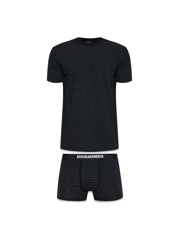 Dsquared2 T Shirt And Boxer Set - Black