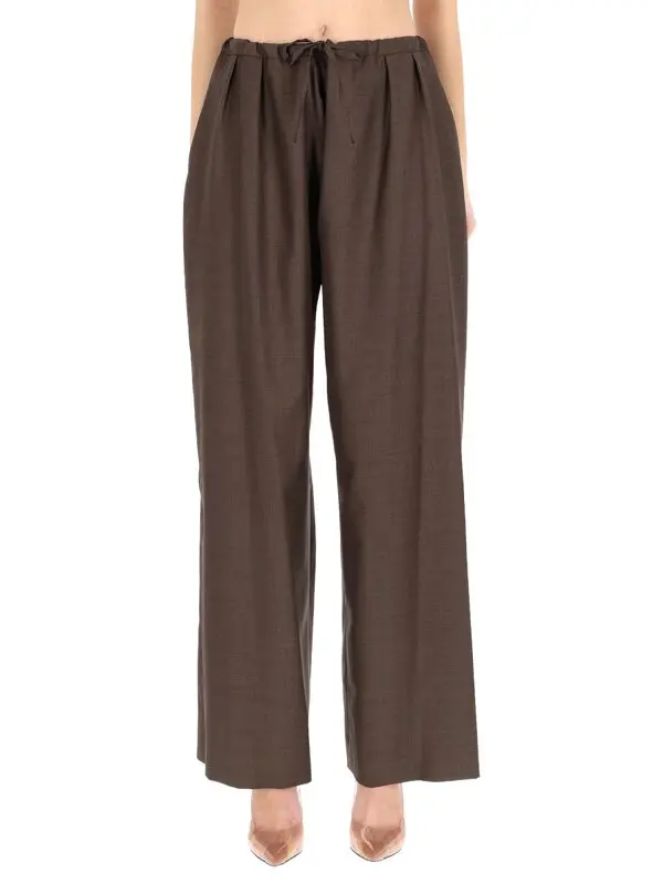 Loulou De Saison Wide Leg Virgin Wool Pants - Brown