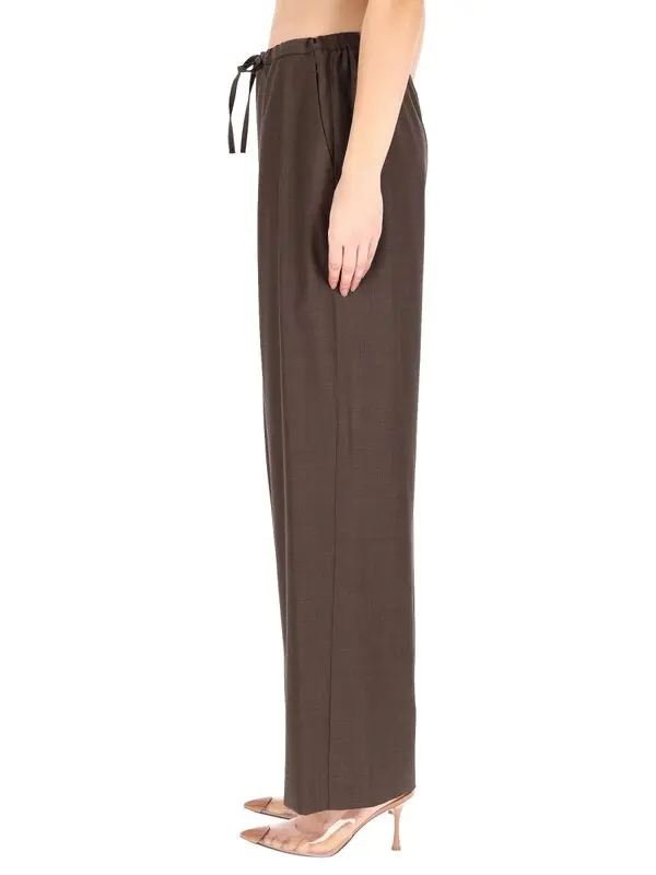 Loulou De Saison Wide Leg Virgin Wool Pants - Brown