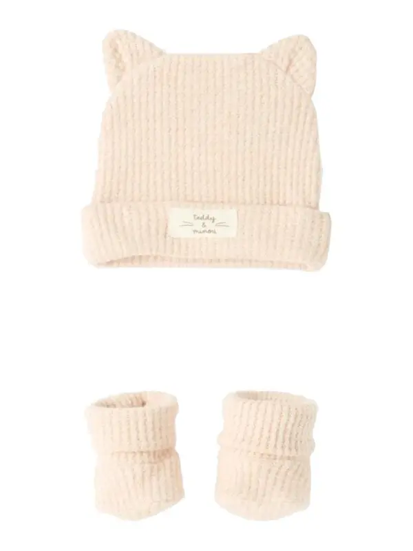 TEDDY & MINOU Hat And Shoe Set - Beige