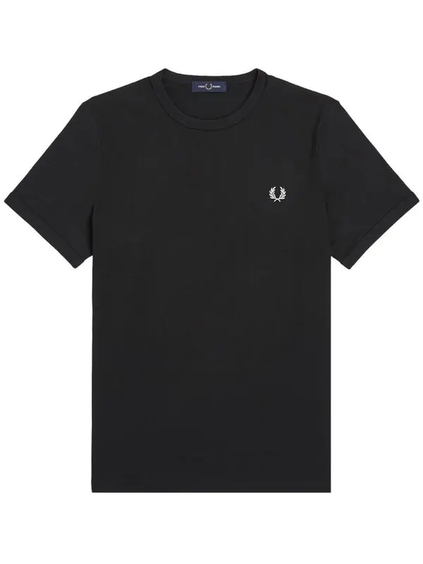 Fred Perry T Shirt With Logo - Black