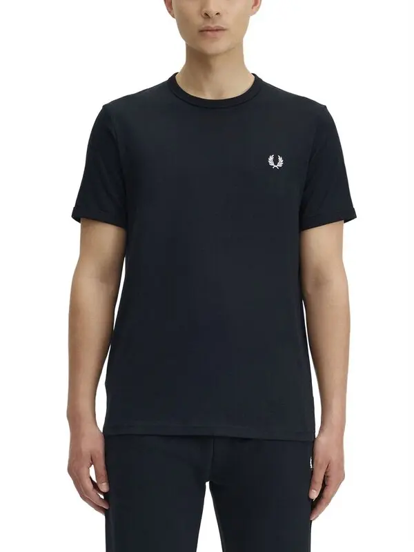 Fred Perry T Shirt With Logo - Black