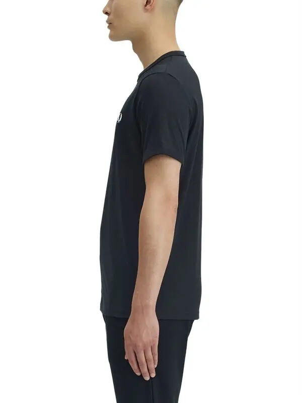 Fred Perry T Shirt With Logo - Black