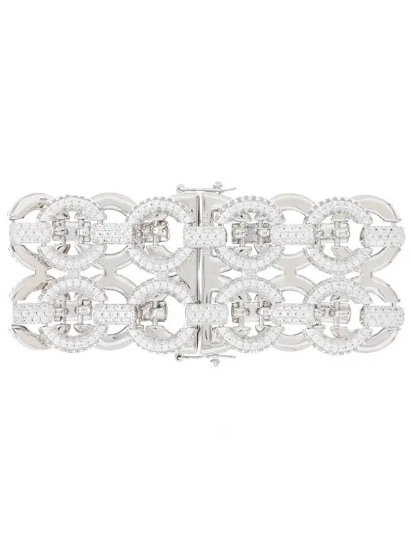 SELF-PORTRAIT Double Crystal Bracelet - Silver
