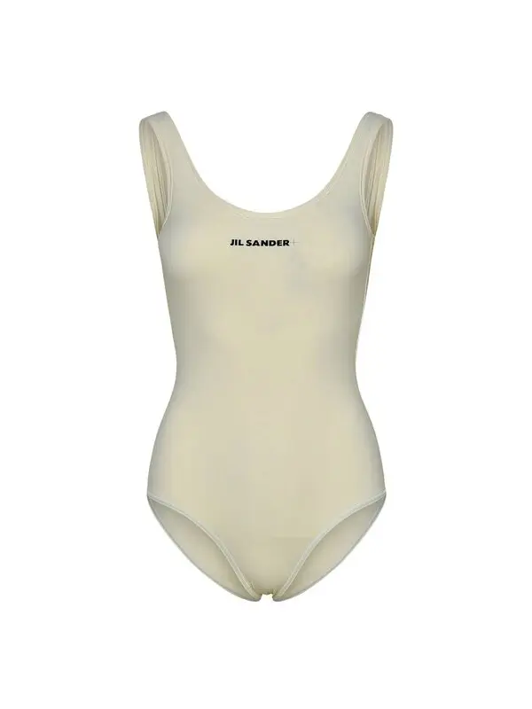 JIL SANDER One-piece Swimsuit With Logo - White