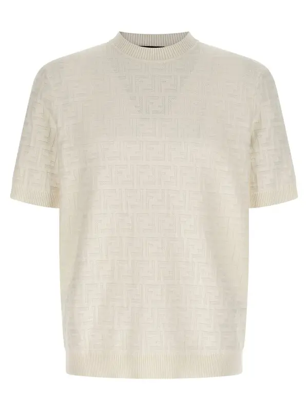 Fendi Ff Cotton Sweater - White
