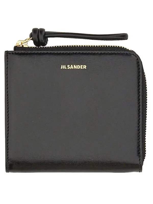 JIL SANDER Leather Card Holder - Black