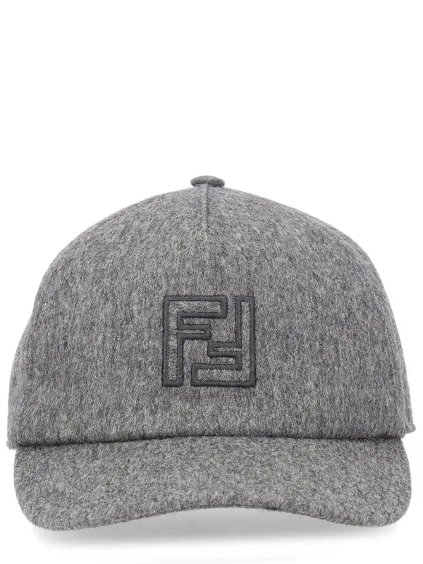 Fendi Wool And Cashmere Baseball Hat - Grey