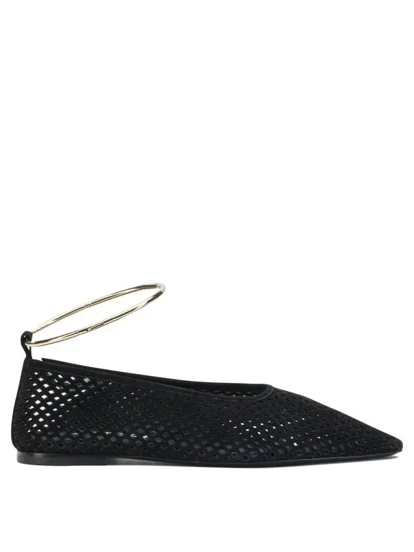 JIL SANDER Suede Perforated Ballet Flats
