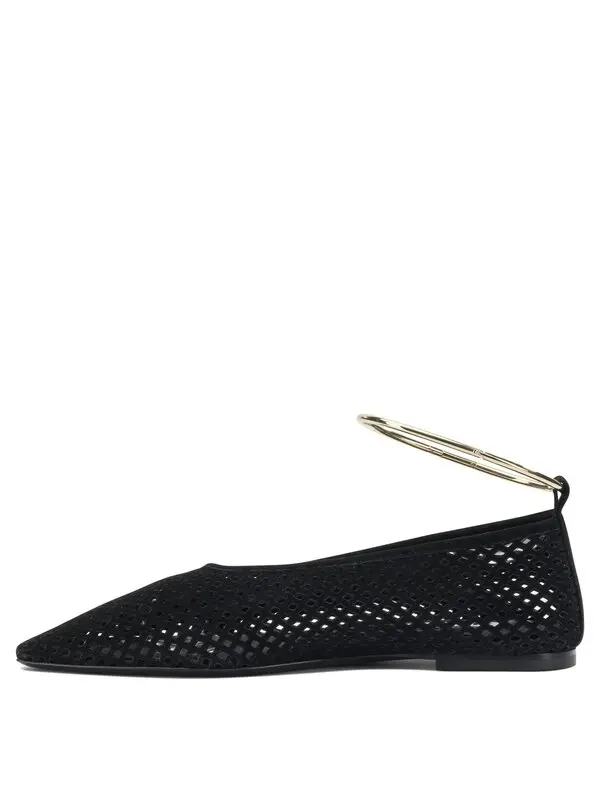 JIL SANDER Suede Perforated Ballet Flats