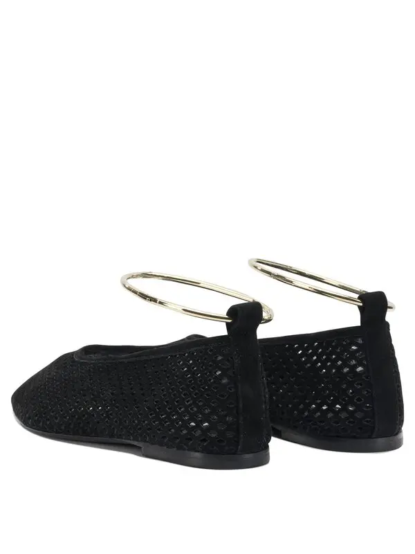 JIL SANDER Suede Perforated Ballet Flats