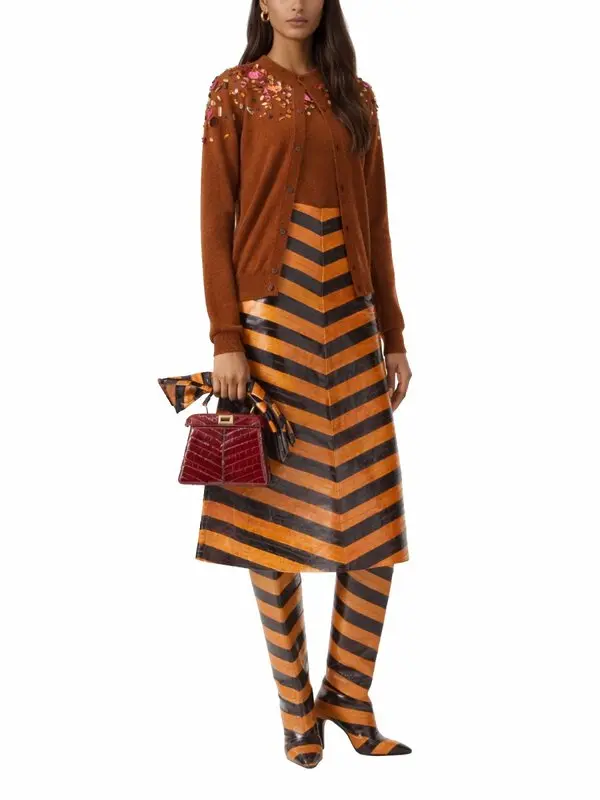 Fendi Sequined Cardigan - Brown