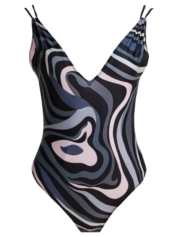 Emilio Pucci Printed One-piece Swimsuit - Black