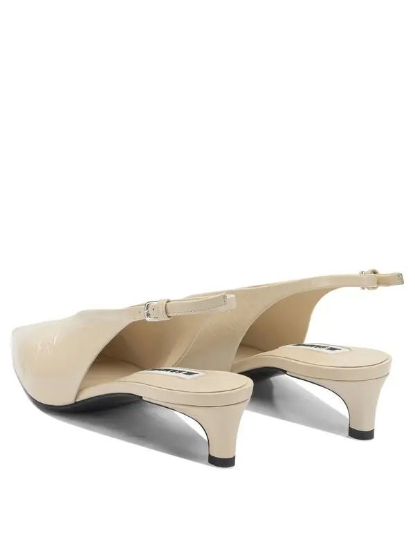 JIL SANDER Leather Slingback - Beige