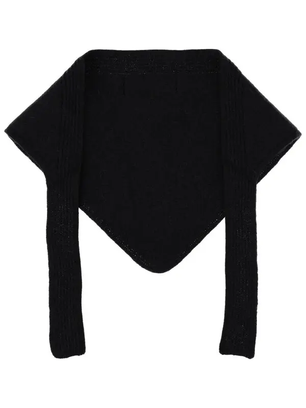 Jacquemus Grosgrain Logo Shawl - Black