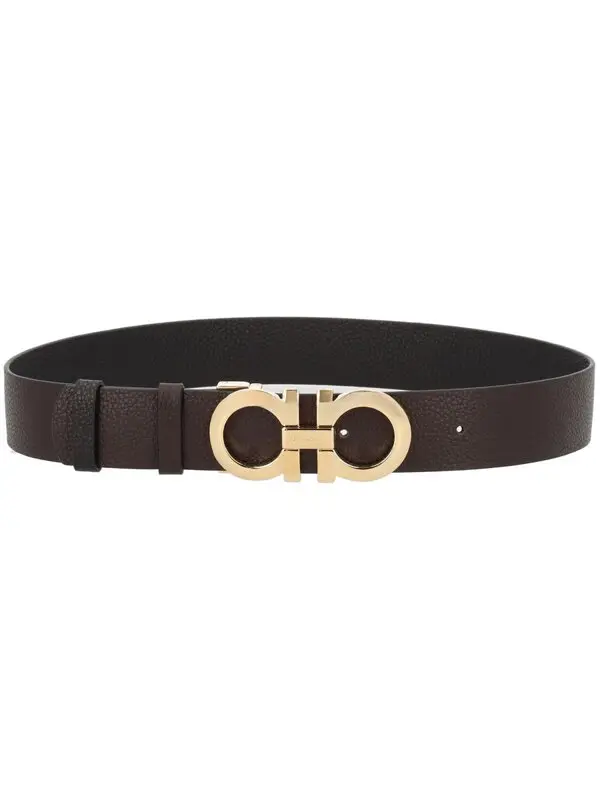 FERRAGAMO Reversible 'hooks' Belt - Brown