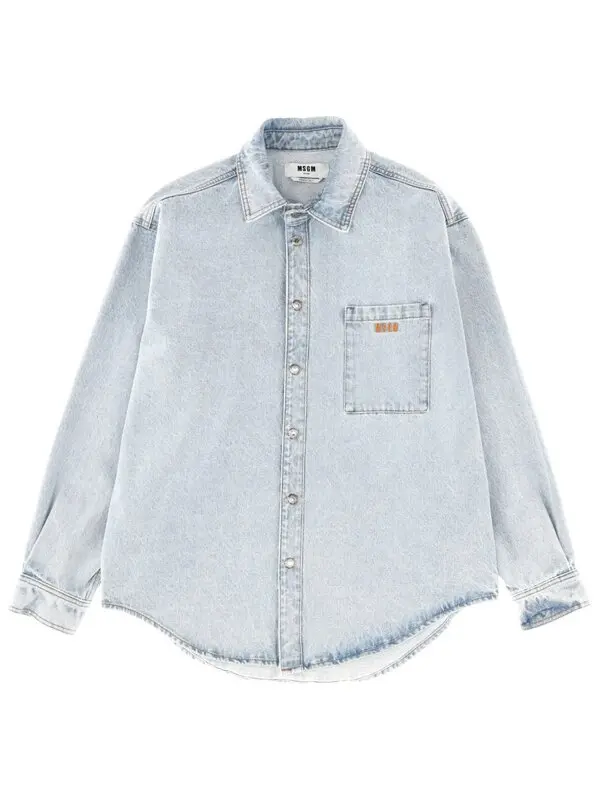 MSGM Shirt With Embroidered Logo
