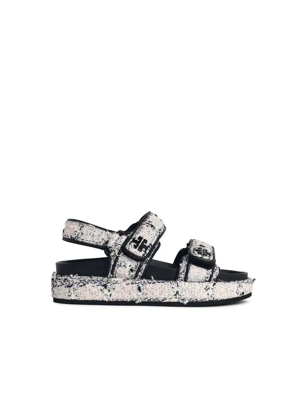 Tory Burch Kira Leather And Fabric Sports Sandals