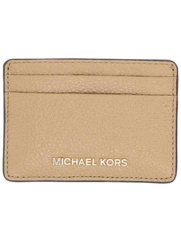 Michael Kors Card Holder With Logo - Beige