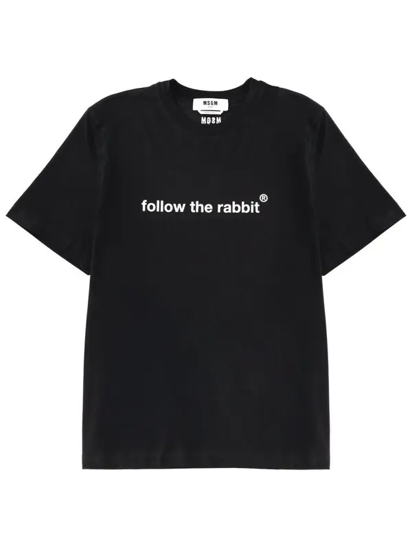 MSGM Follow The Rabbit' T Shirt - Black