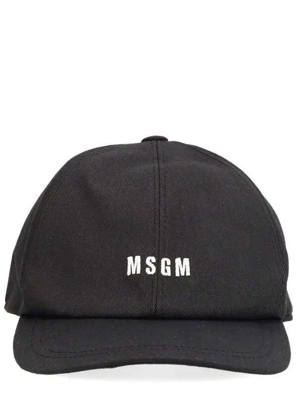 MSGM Cotton Baseball Cap - Black