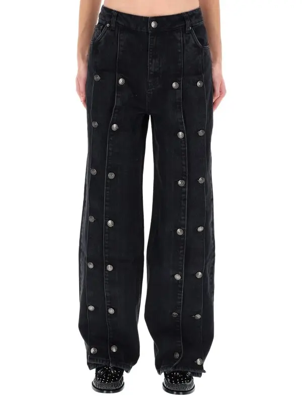 ROTATE BY BIRGER CHRISTENSEN Button Detailed Jeans - Black