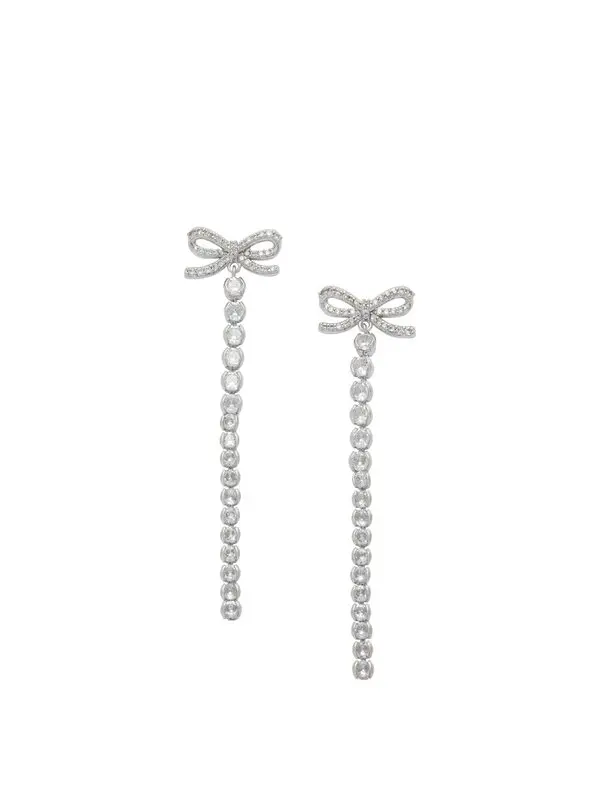 SELF-PORTRAIT Bow Drop Earrings - Silver