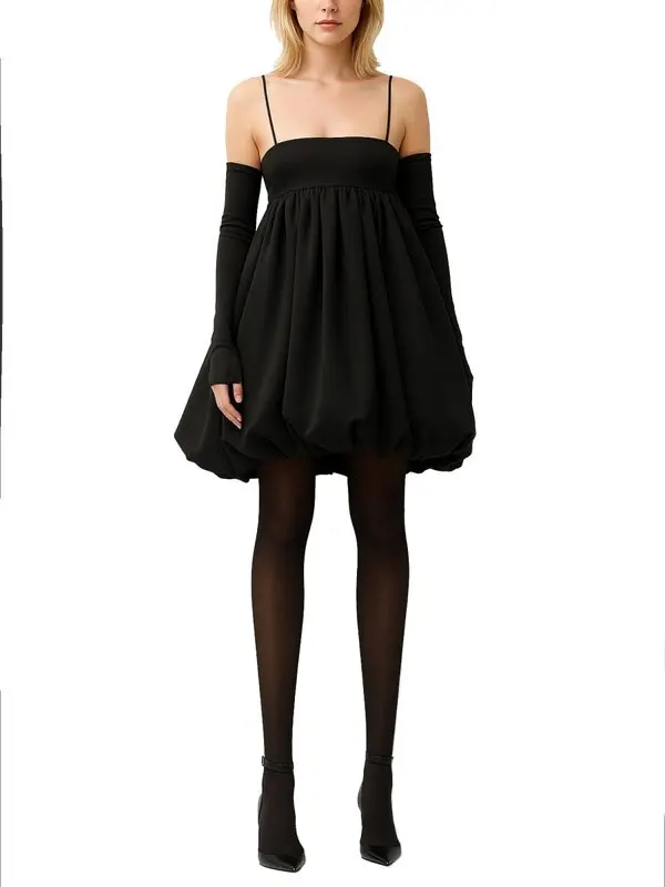 ROTATE BY BIRGER CHRISTENSEN Mini 'bubble' Dress - Black