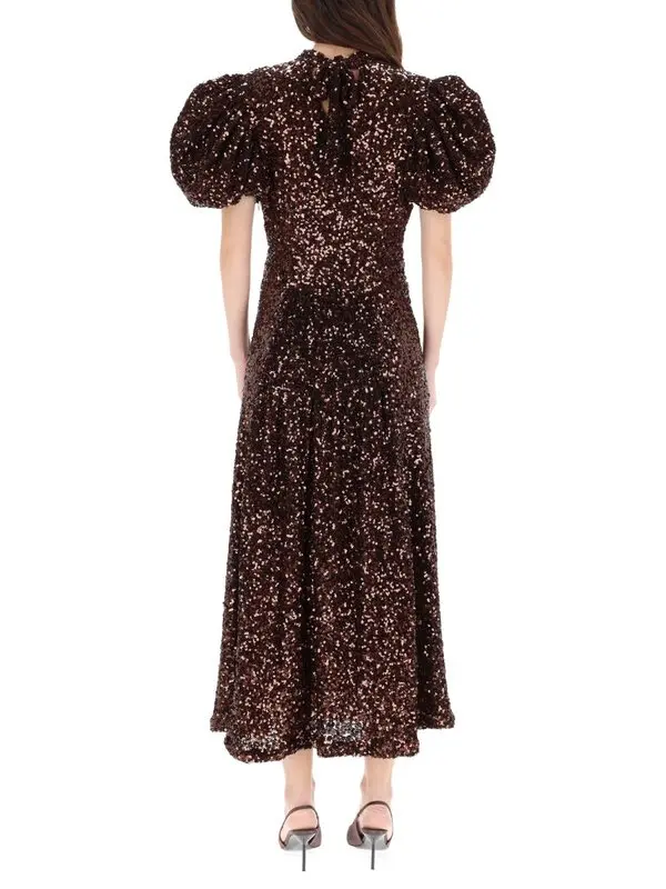 ROTATE BY BIRGER CHRISTENSEN Midi Sequined Dress - Brown