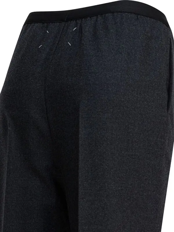 MAISON MARGIELA Straight Leg Wool Pants - Grey