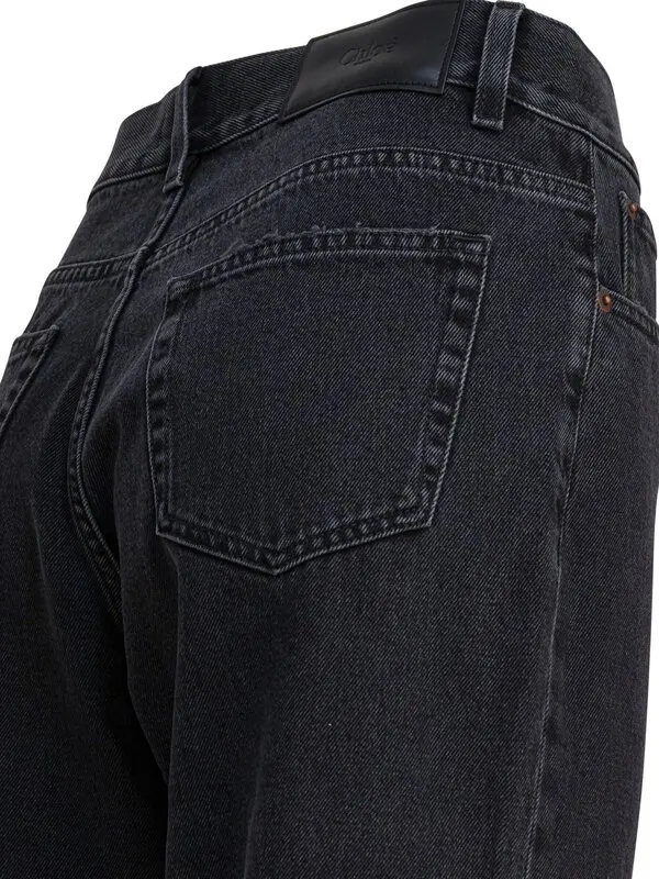Chloé High-waisted Wide-leg Jeans - Black