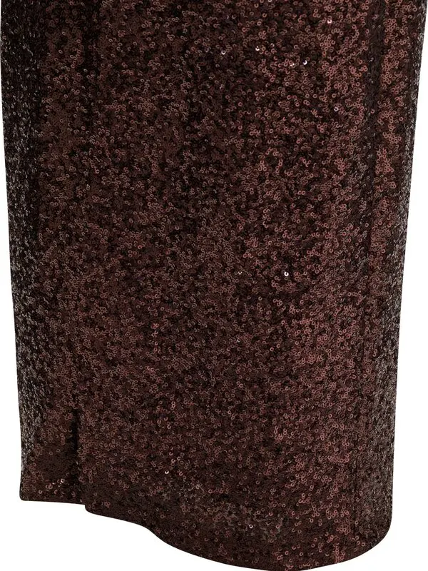 SEMPER Sequined Midi Skirt - Brown