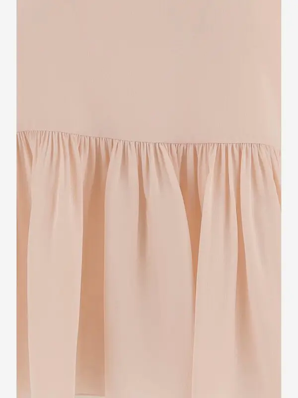 Chloé Silk Crepe Ruffled Top
