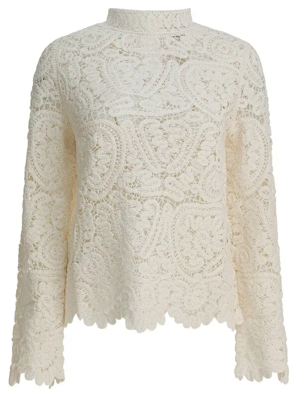 Loulou De Saison Perforated Silk 'wade' Sweater