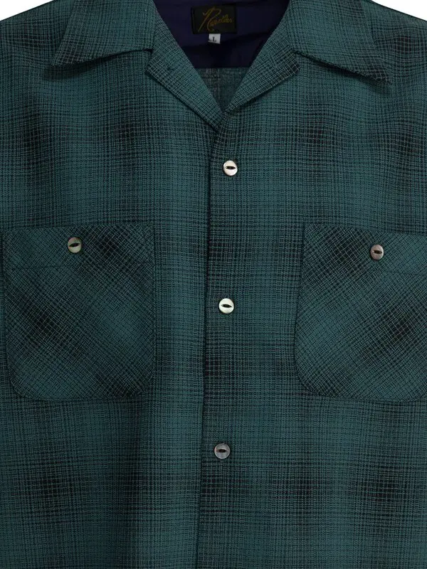 Needles Checked Wool 'one Up' Shirt - Green