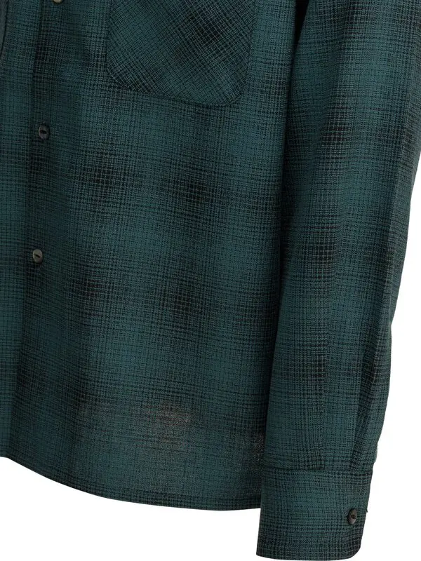 Needles Checked Wool 'one Up' Shirt - Green