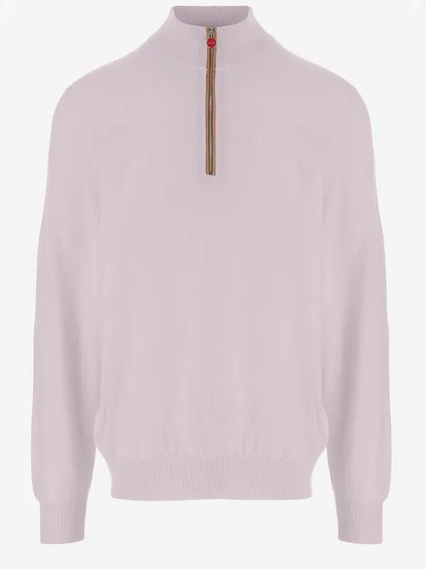 Kiton Cashmere Half Zip Sweater - Lilac