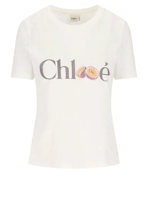 Chloé Cotton T-shirt With Logo - White