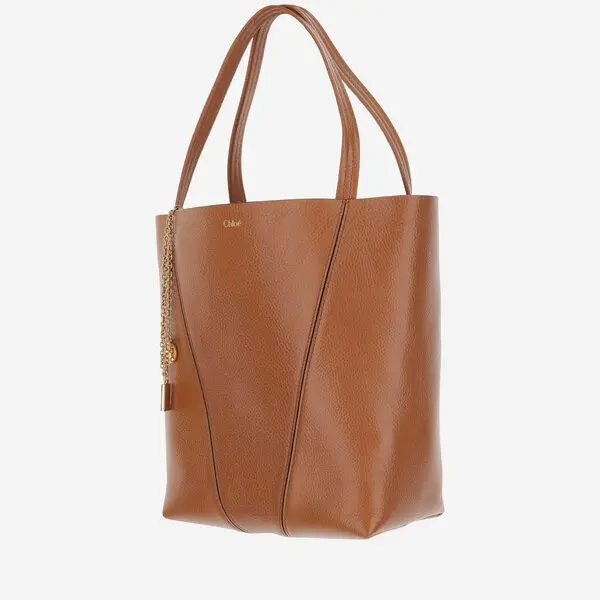 Chloé Spin Leather Tote Bag - Brown