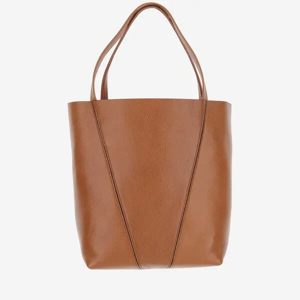 Chloé Spin Leather Tote Bag - Brown