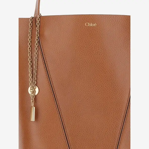 Chloé Spin Leather Tote Bag - Brown