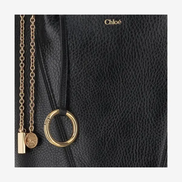 Chloé Spin Tote Bag In Leather - Black