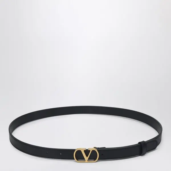 Valentino Garavani Vlogo Signature Leather Belt - Black